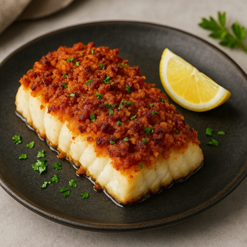 Chorizo Encrusted Cod